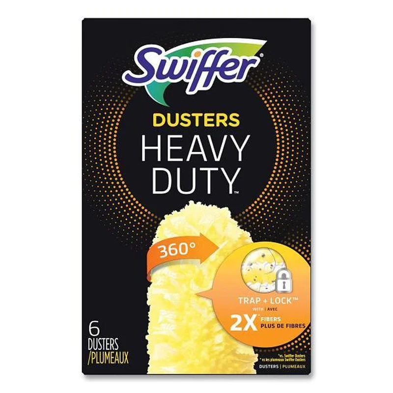 Heavy Duty Dusters Refill, Dust Lock Fiber, Yellow, 6/Box, 4 Boxes ...